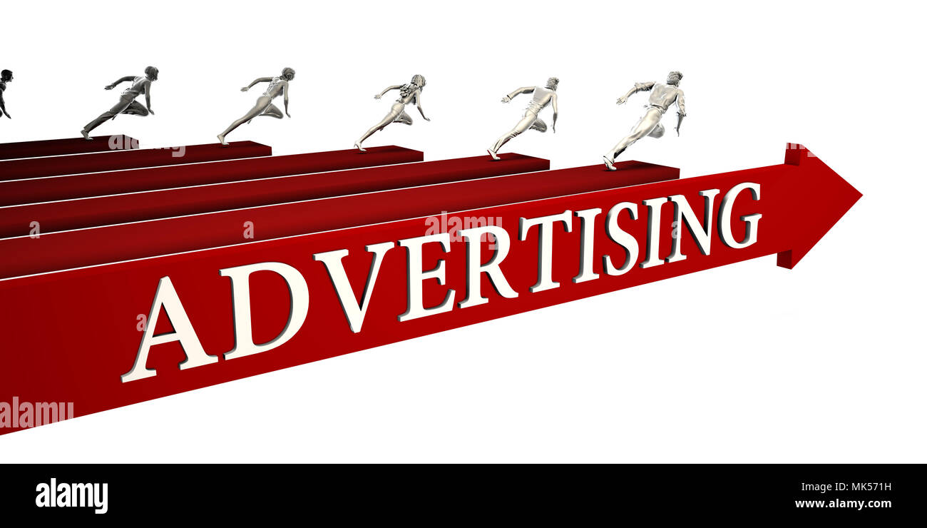 Advertising Solutions with Business People Running To Success Stock ...