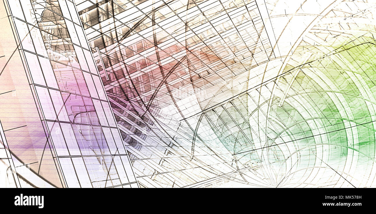 Modern Architecture Mesh City Wireframe Lines Basic Stock Photo - Alamy