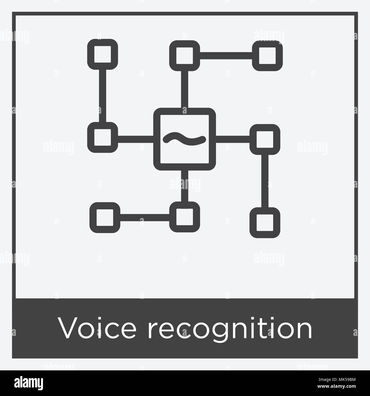 Voice Recognition Icon Isolated On White Background With Gray Frame