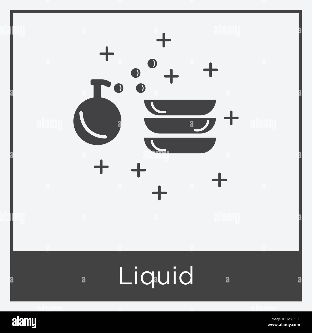 Liquid icon isolated on white background with gray frame, sign and ...