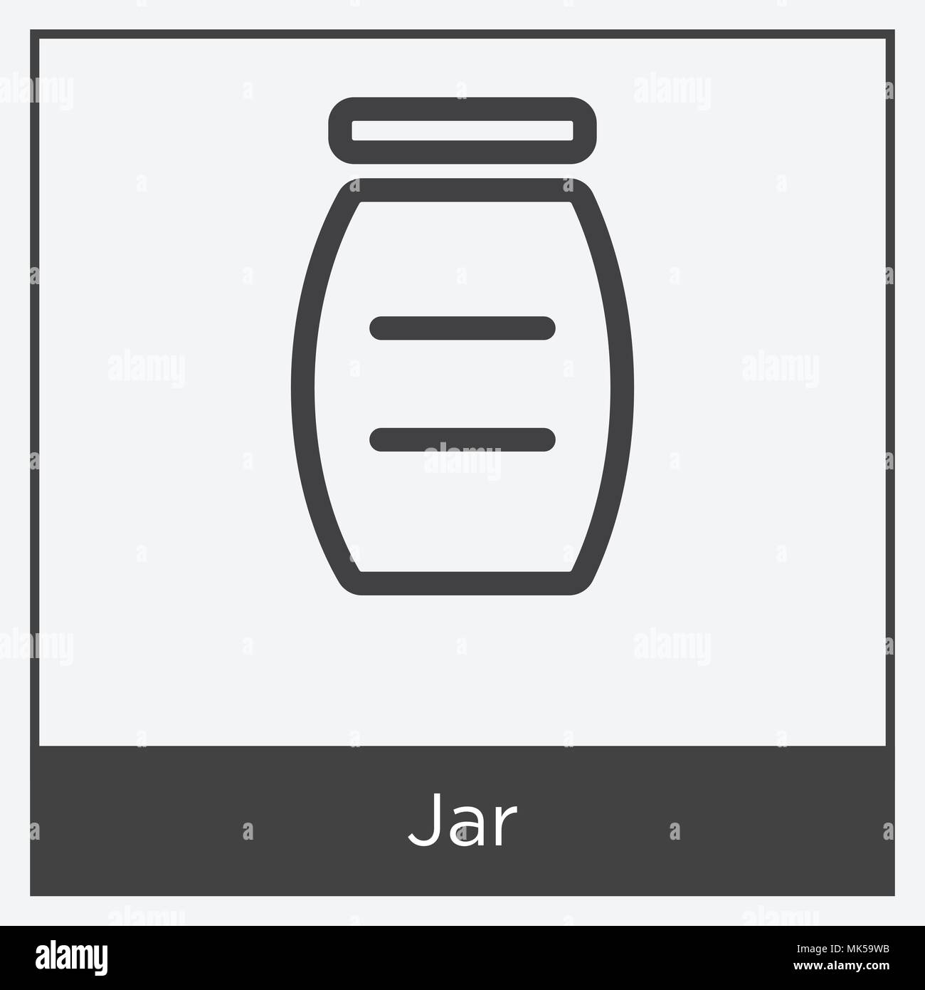 Jar icon isolated on white background with gray frame, sign and symbol ...