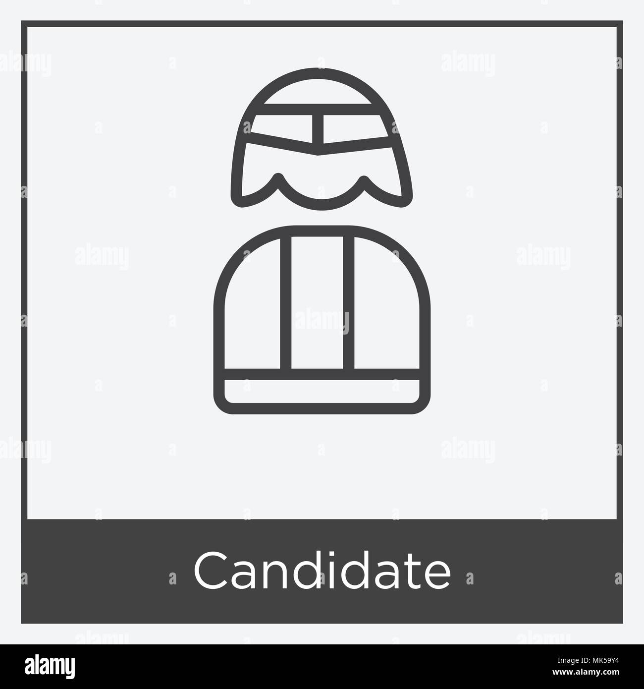 Candidate icon isolated on white background with gray frame, sign and ...