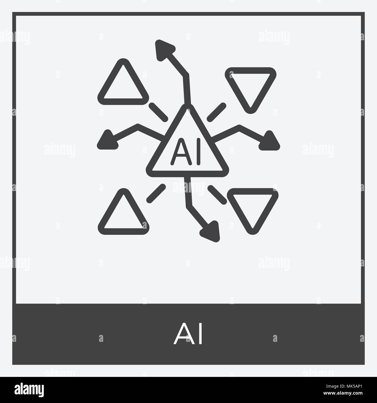 AI icon isolated on white background with gray frame, sign and symbol ...