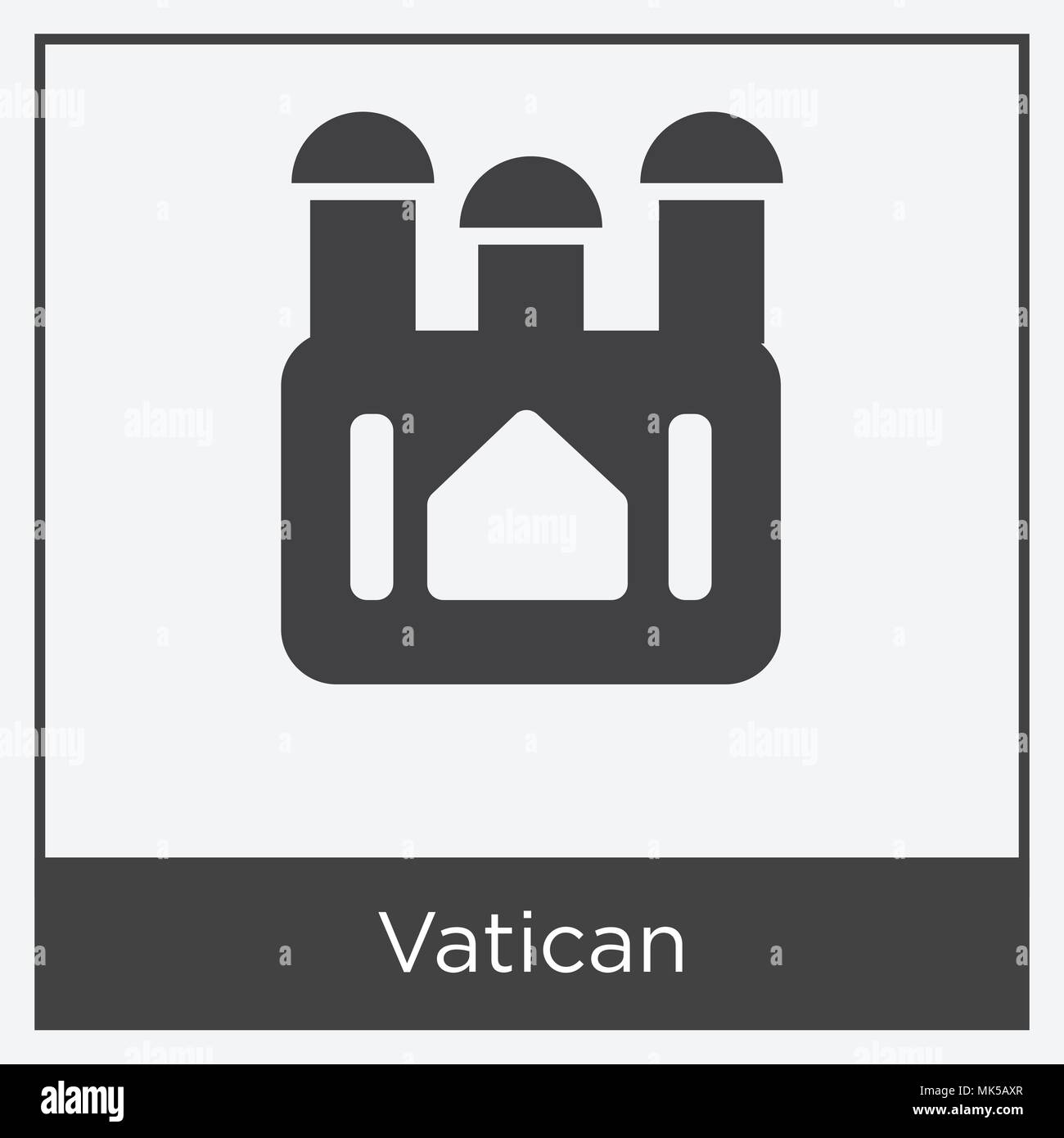 Vatican icon isolated on white background with gray frame, sign and ...