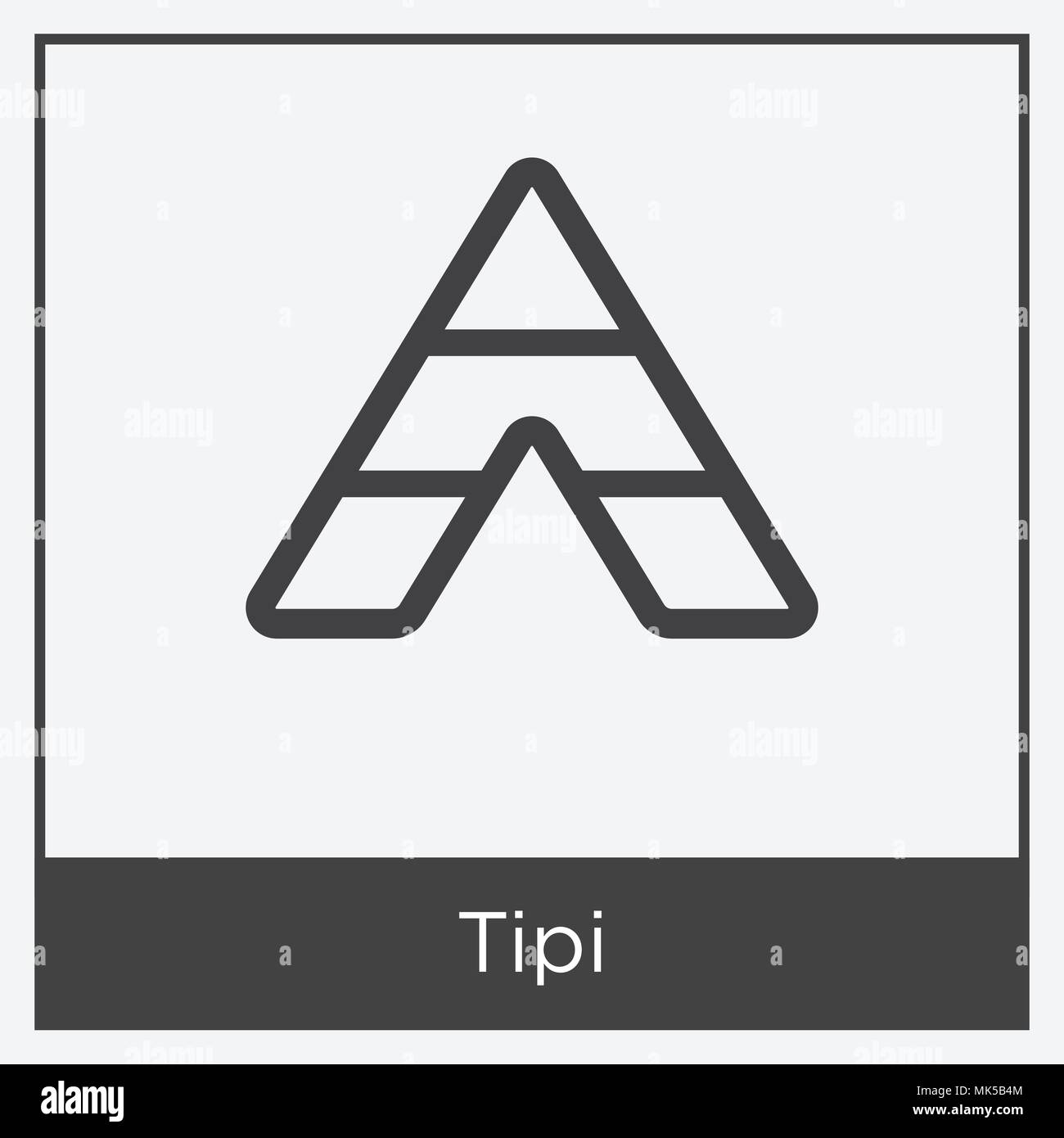 Tipi icon isolated on white background with gray frame, sign and symbol ...