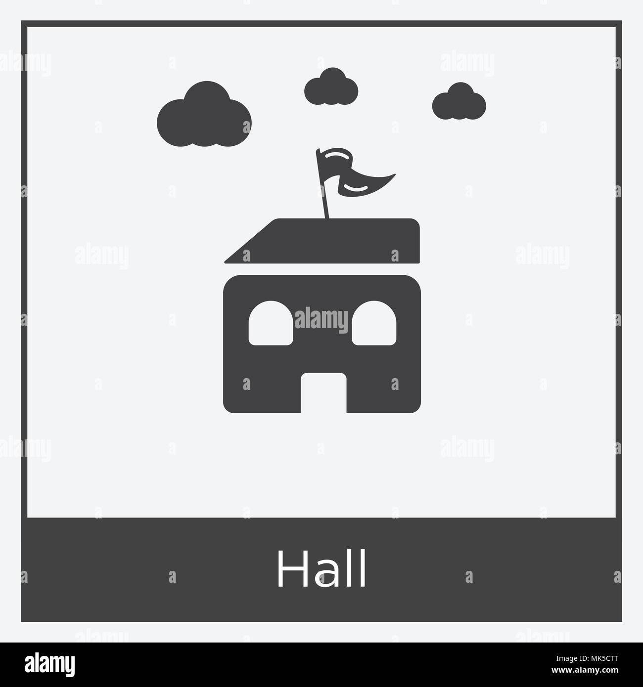 Hall icon isolated on white background with gray frame, sign and symbol ...