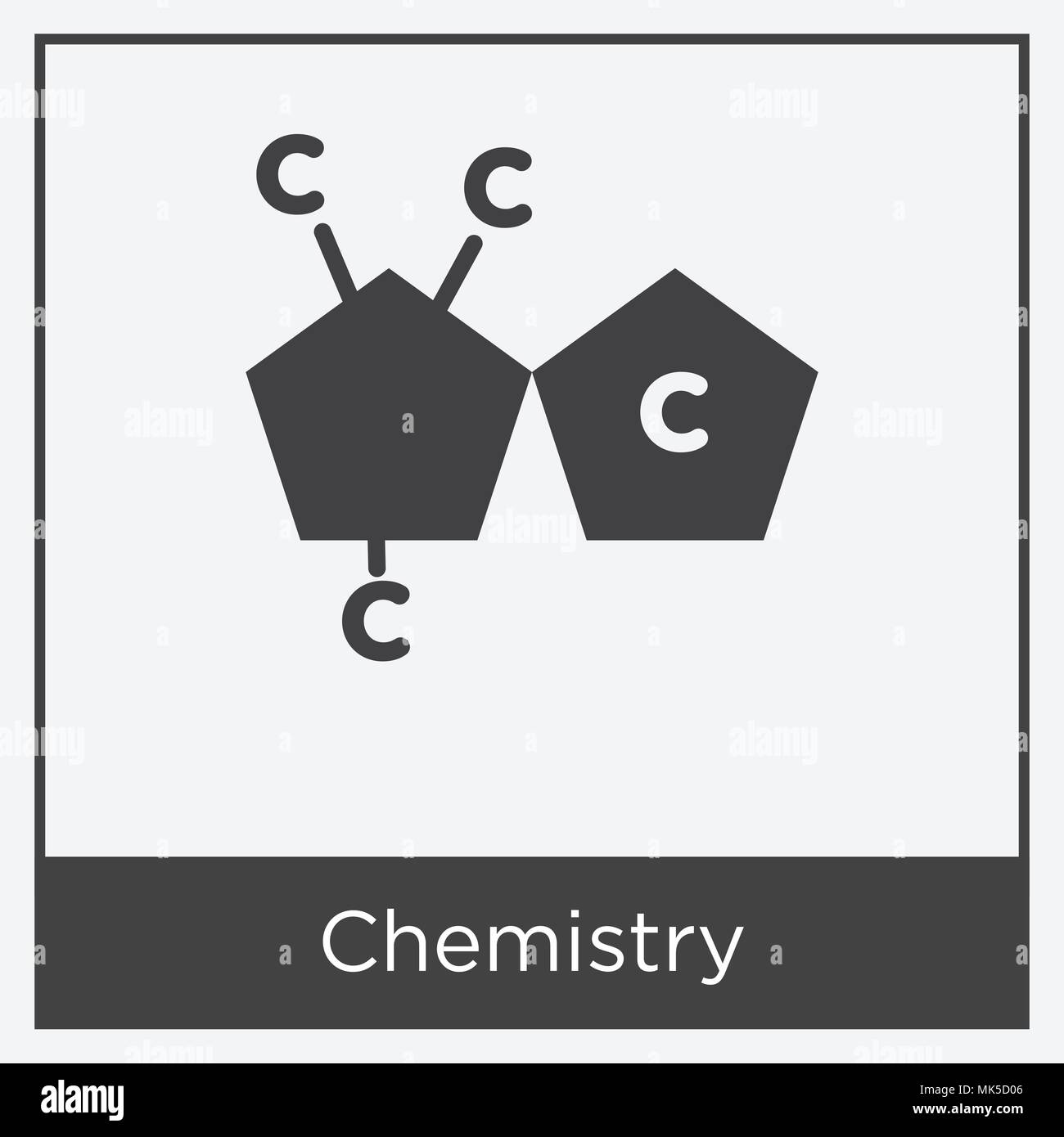 Chemistry icon isolated on white background with gray frame, sign and ...
