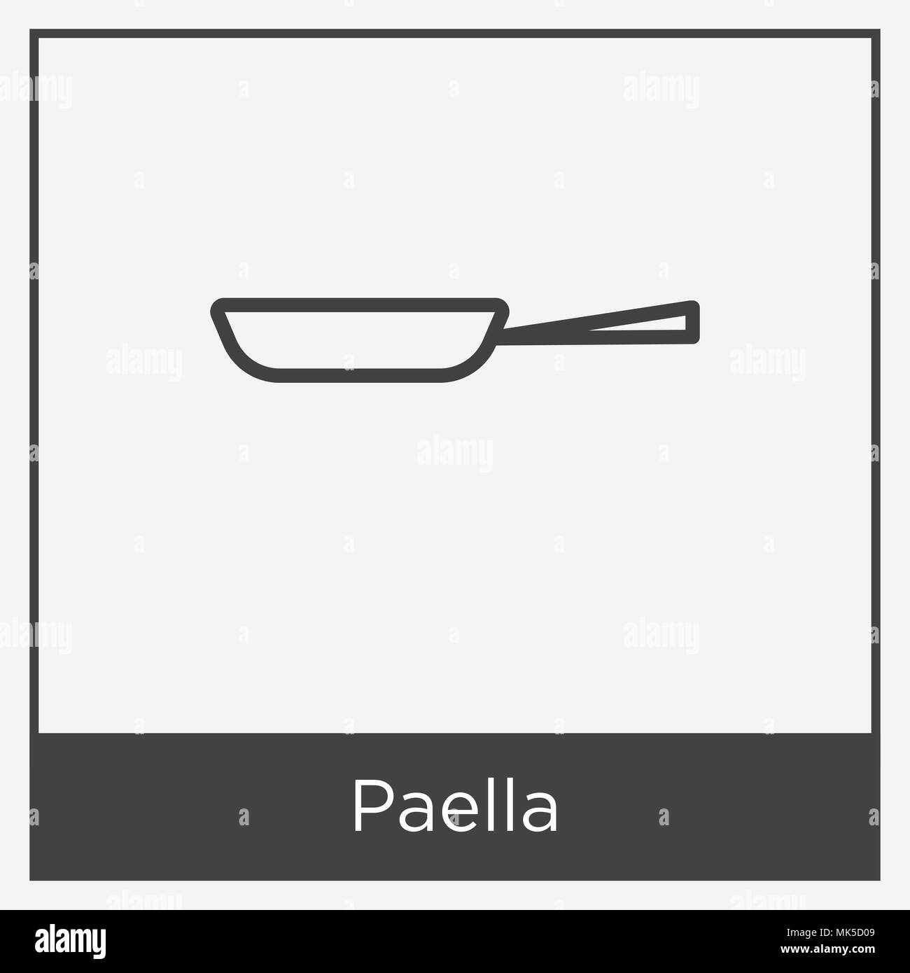 Paella icon isolated on white background with gray frame, sign and ...