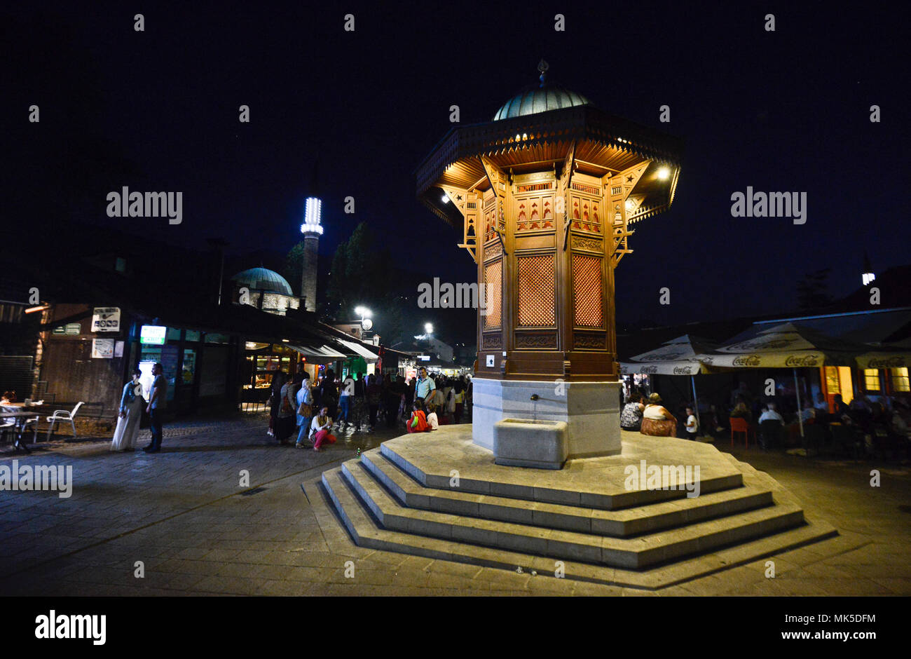 Sebilj Brunnen (Fountain), Sarajevo old town, Bascarsija, Bosnia Stock ...