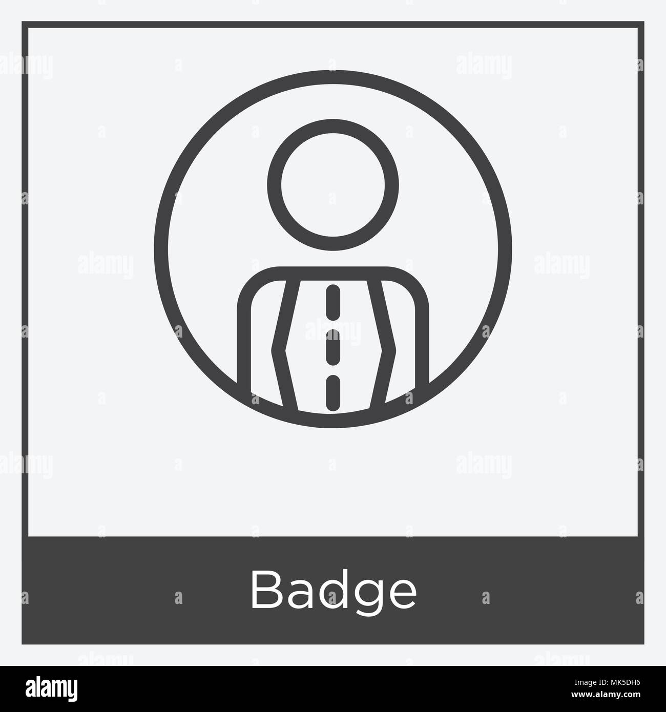 Badge icon isolated on white background with gray frame, sign and ...