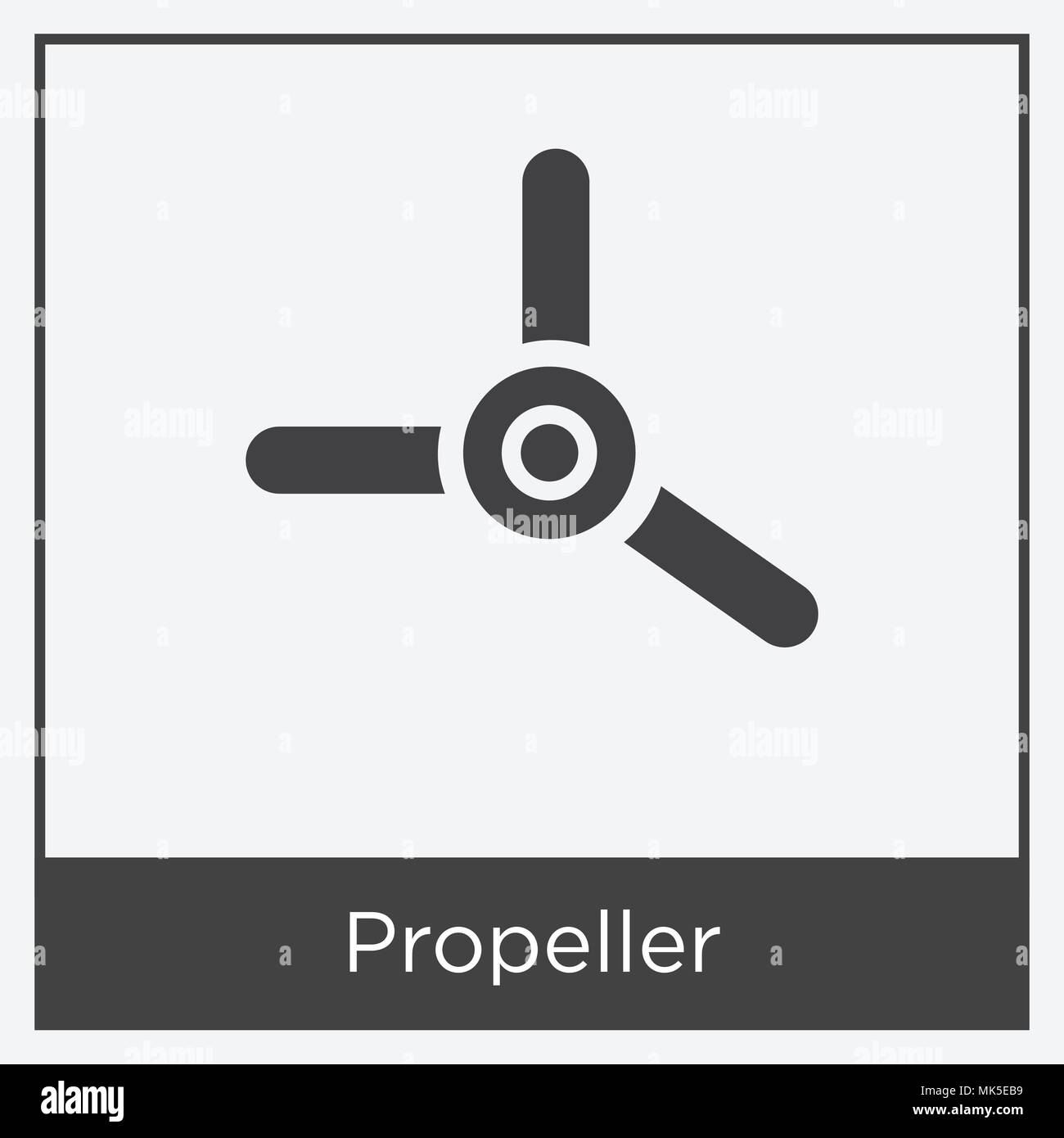 Propeller icon isolated on white background with gray frame, sign and ...