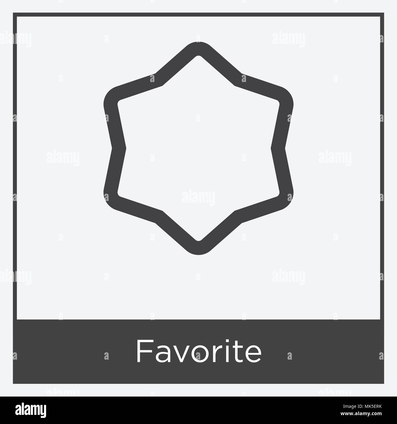 Favorite icon isolated on white background with gray frame, sign and ...