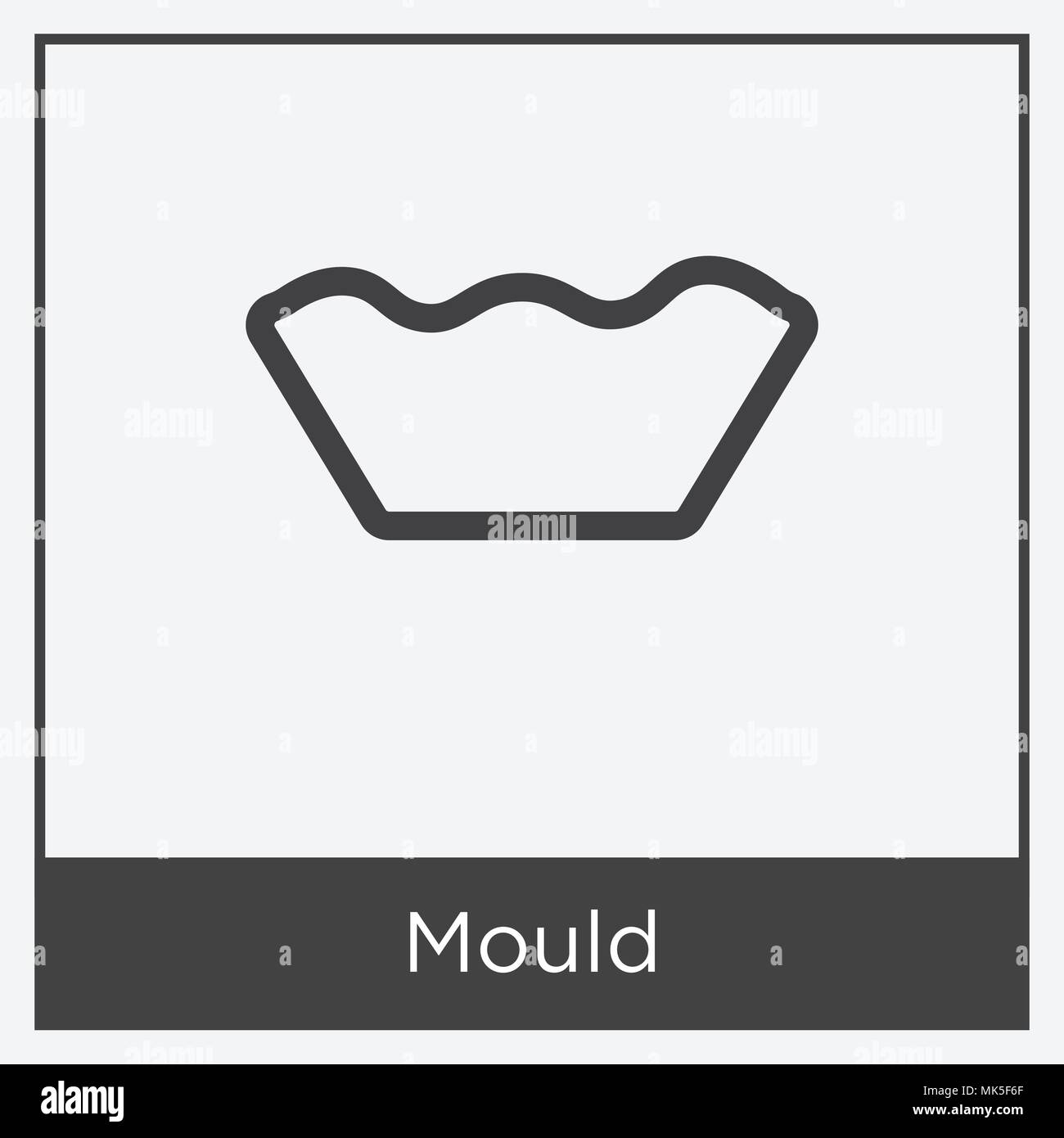 Mould icon isolated on white background with gray frame, sign and ...