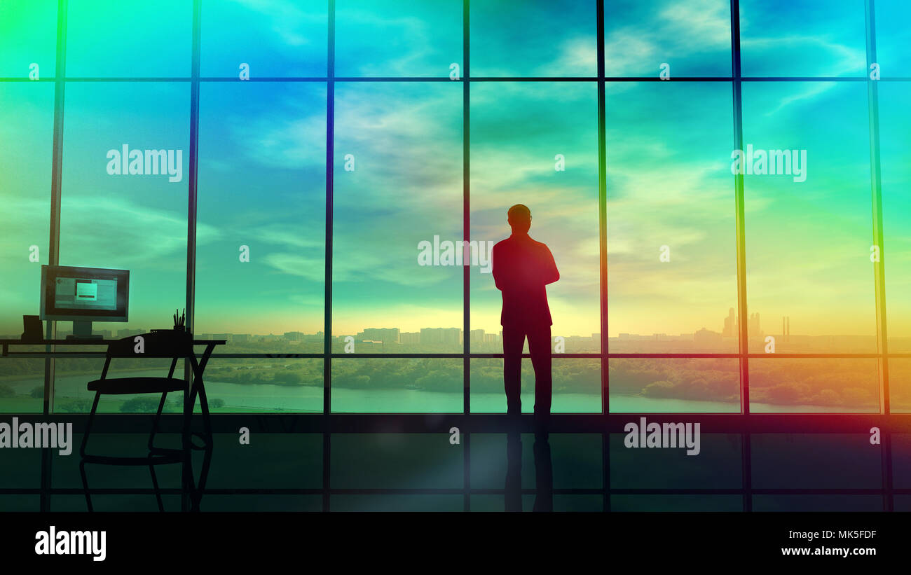 Silhouette man front computer hi-res stock photography and images - Alamy