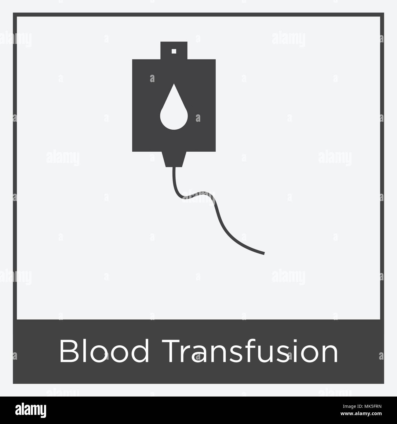 Blood Transfusion icon isolated on white background with gray frame ...