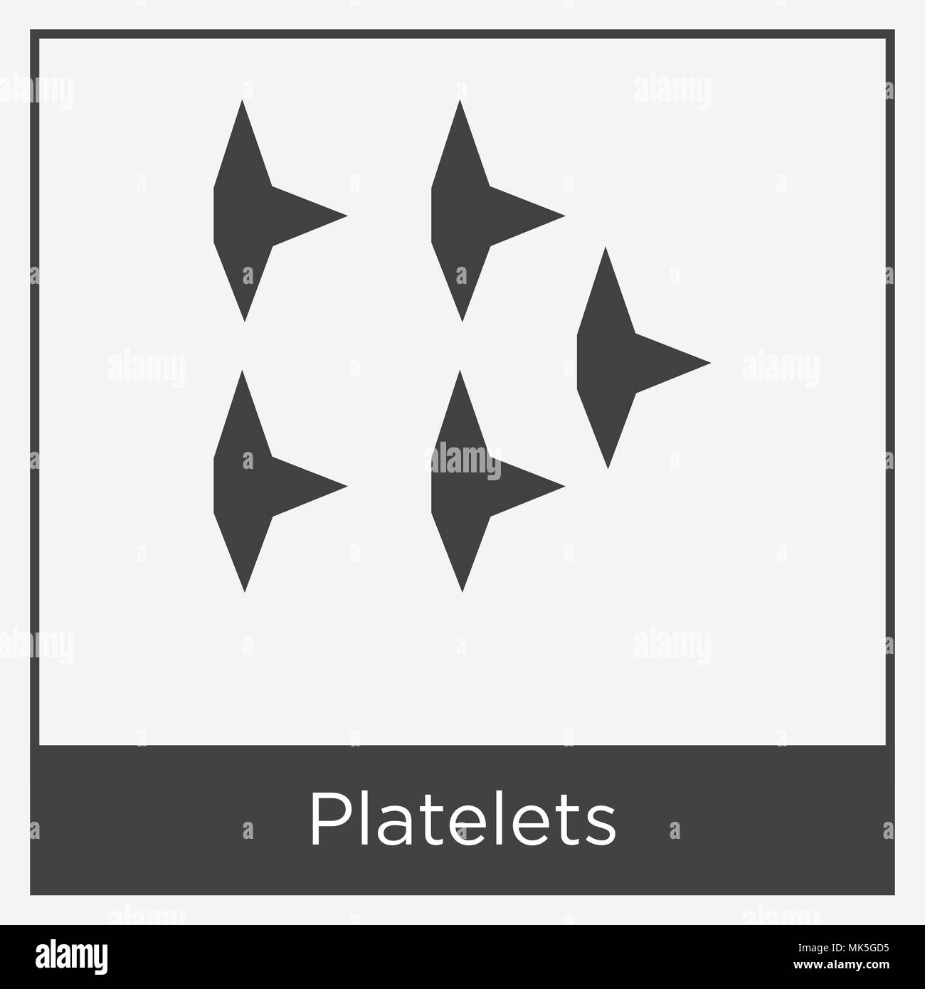 Platelets icon isolated on white background with gray frame, sign and ...