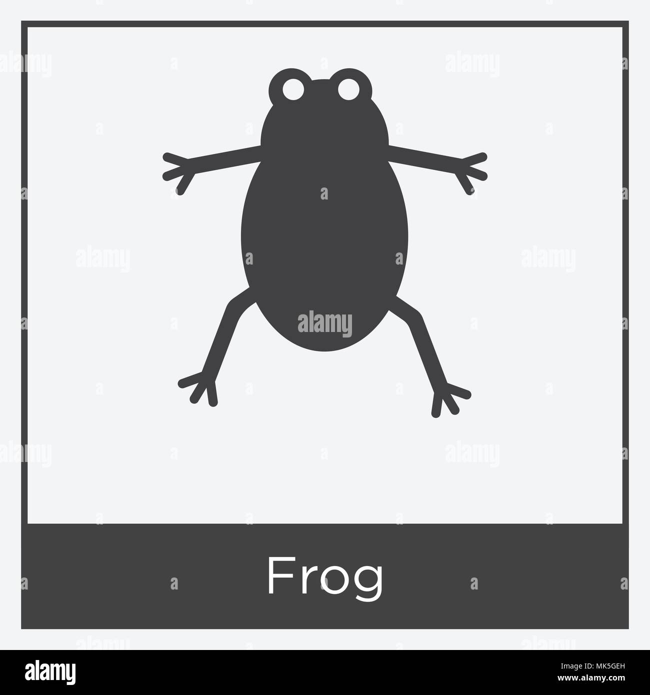 Frog icon isolated on white background with gray frame, sign and symbol ...