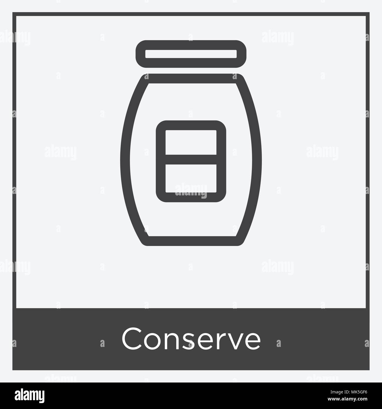 Conserve icon isolated on white background with gray frame, sign and ...
