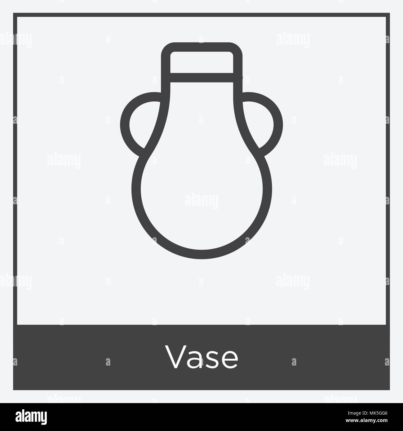 Vase icon isolated on white background with gray frame, sign and symbol ...