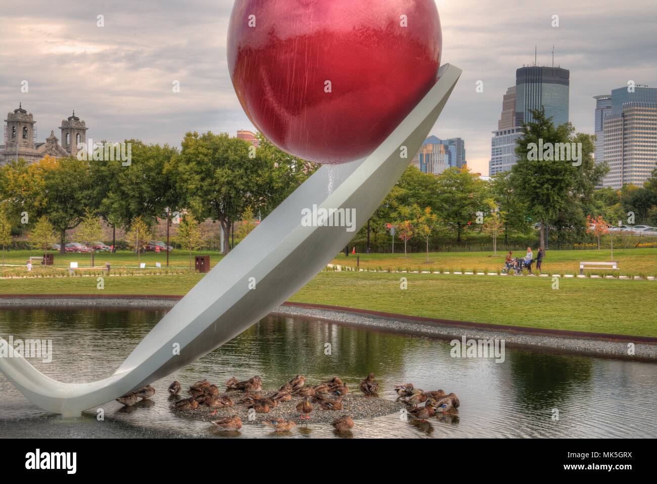 Walker Art Center Sculpture Garden in Minneapolis, Minnesota Stock ...