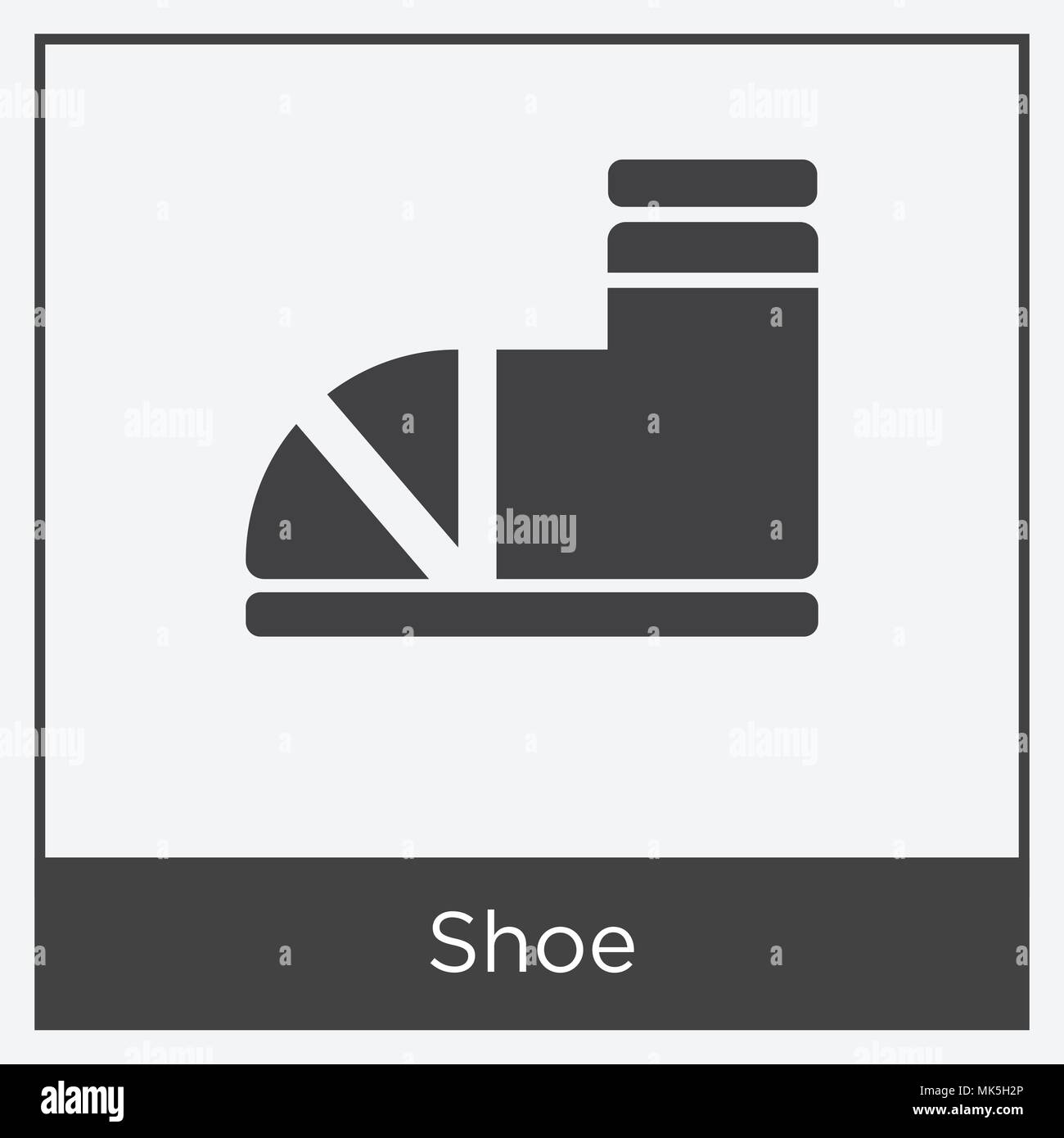Shoe icon isolated on white background with gray frame, sign and symbol ...