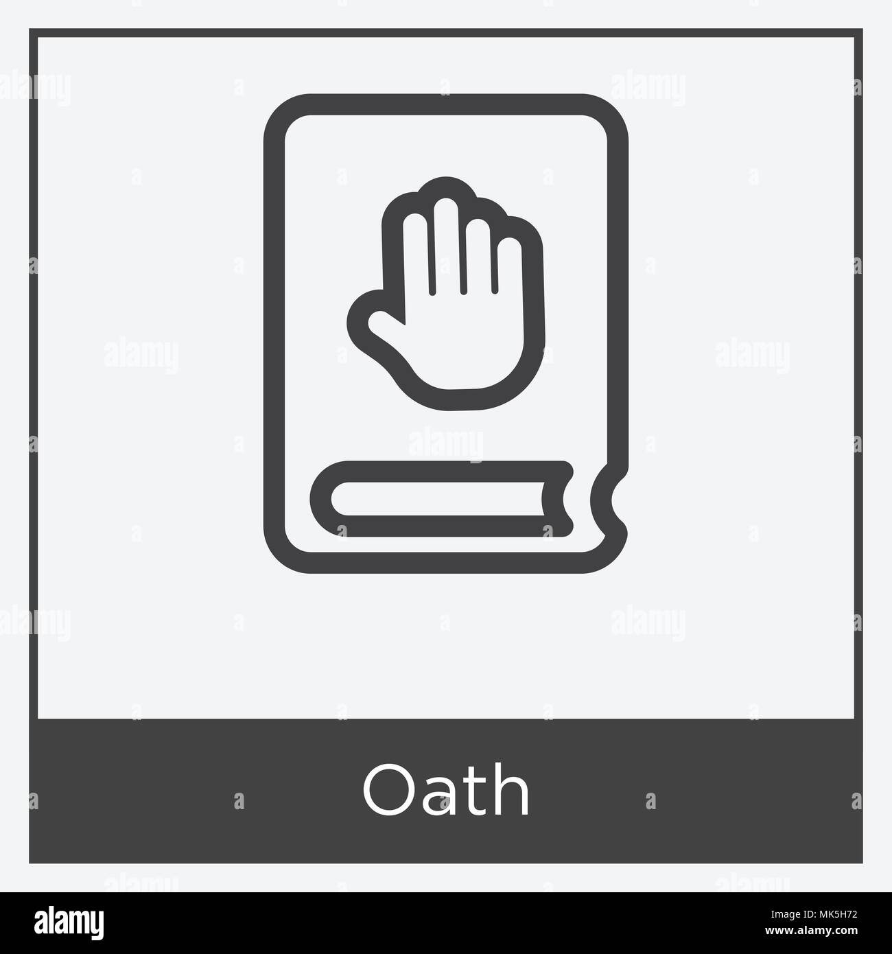 Oath icon isolated on white background with gray frame, sign and symbol ...