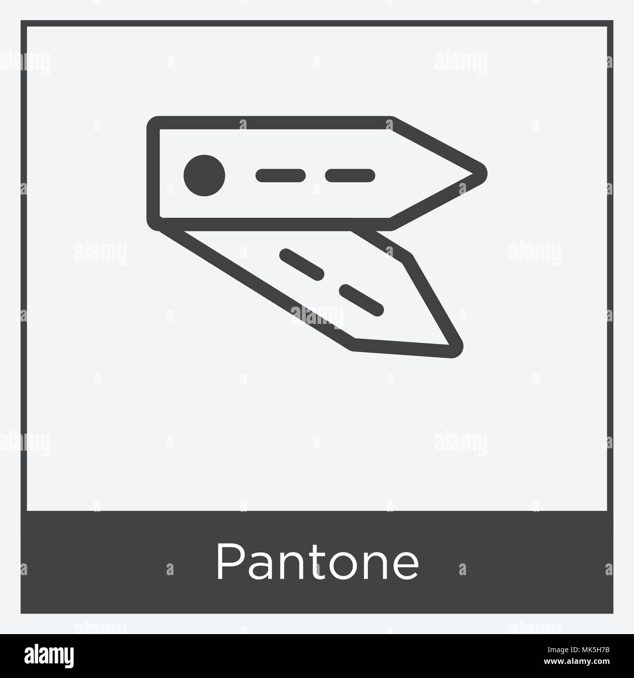 Pantone icon isolated on white background with gray frame, sign and ...