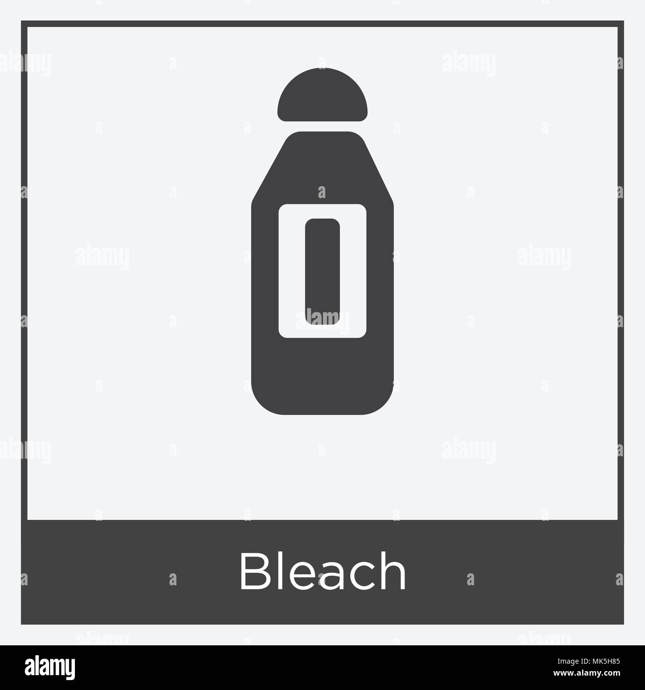 Bleach icon isolated on white background with gray frame, sign and ...