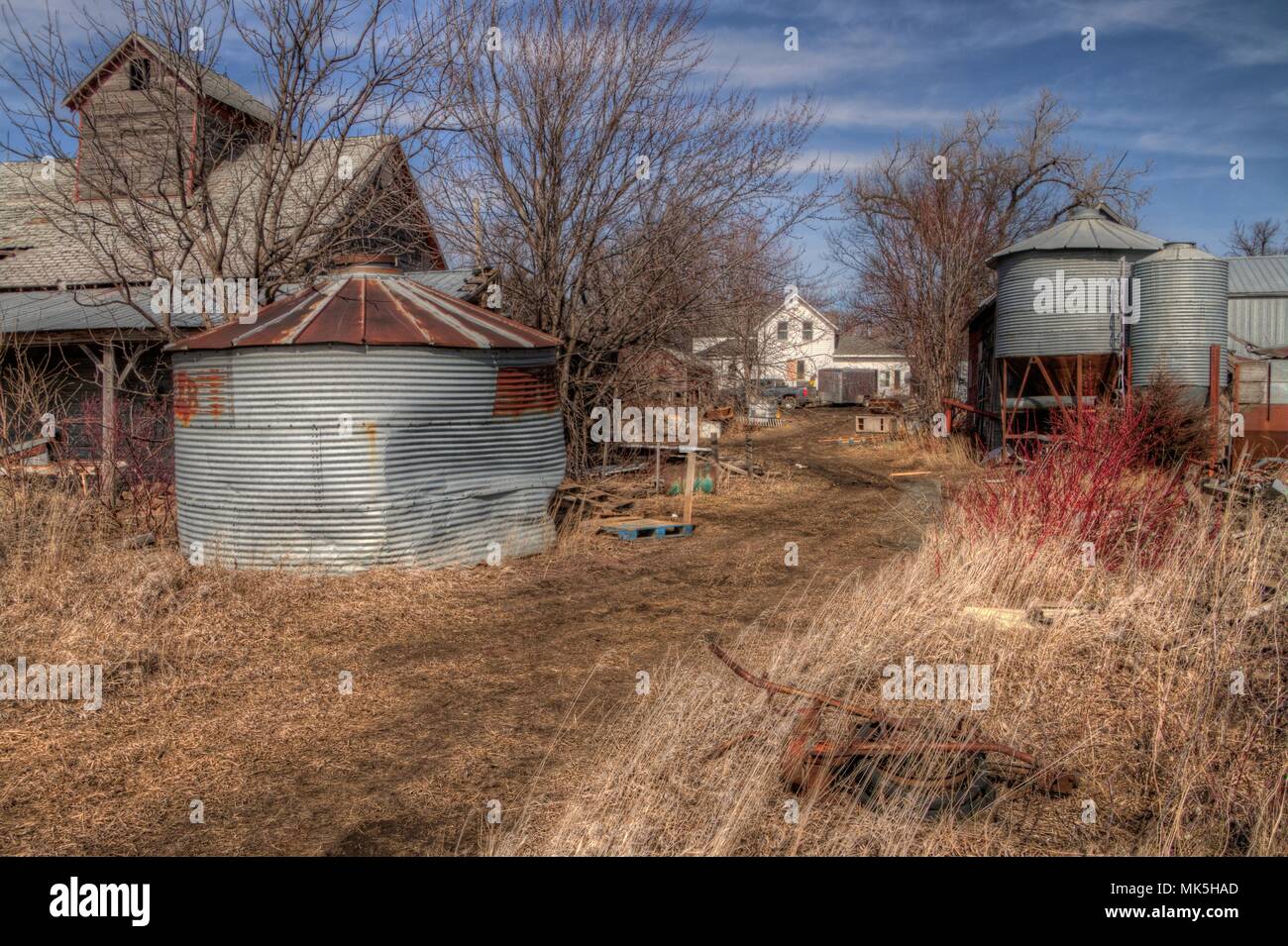 An old neglected Farm and Equipment from the Mid-20th Century in ...