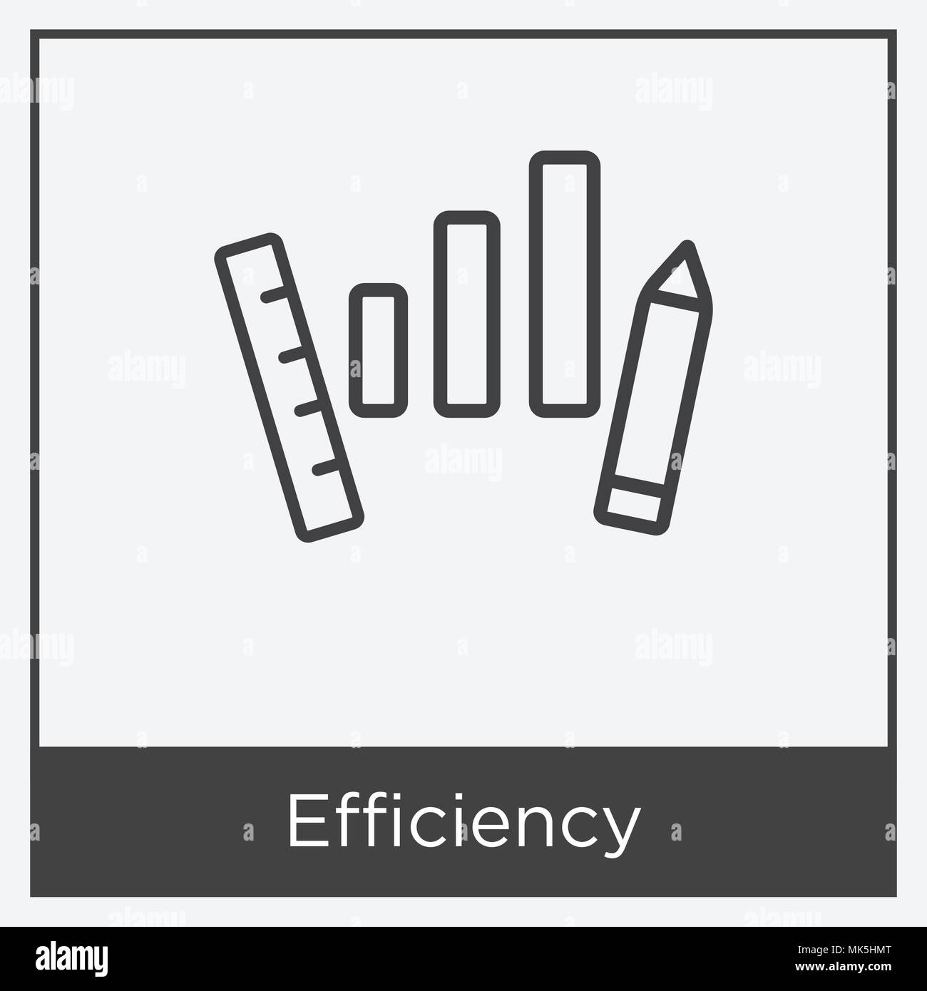 Efficiency icon isolated on white background with gray frame, sign and ...