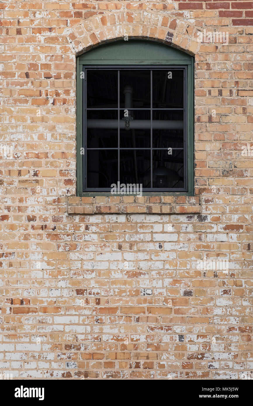 brick wall with window door old aged brick decorative view Stock Photo ...