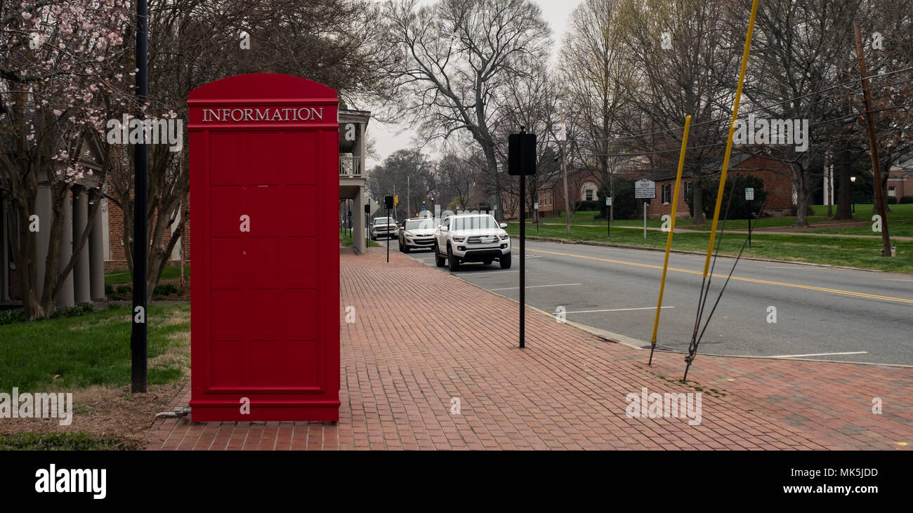 a classic phone booth turned into an information kiosk booth for the ...