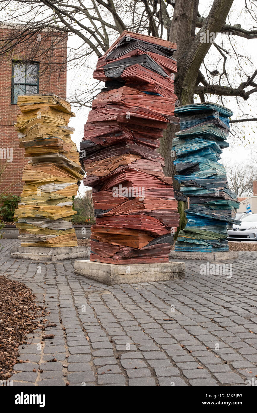 books stacked colorful display on sidewalk Stock Photo - Alamy
