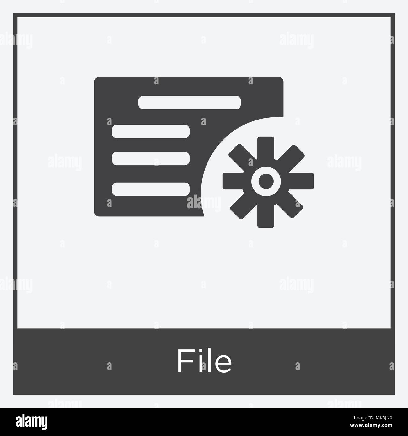 File icon isolated on white background with gray frame, sign and symbol ...