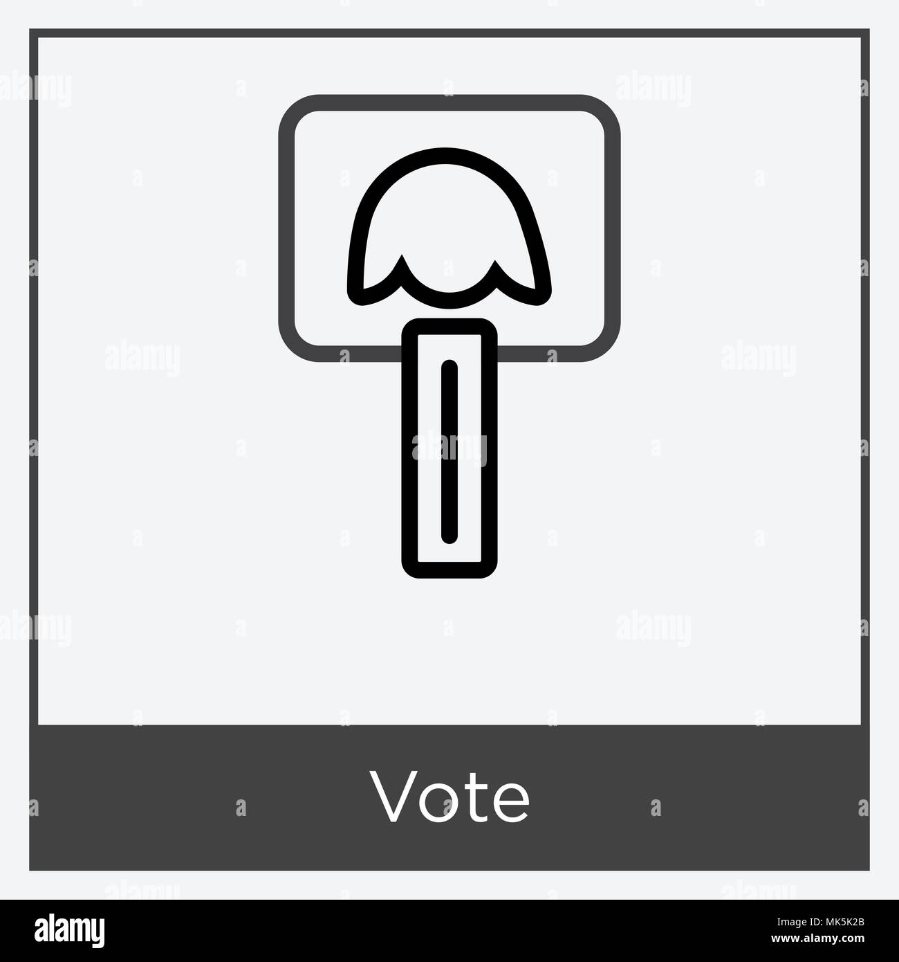 Vote icon isolated on white background with gray frame, sign and symbol ...