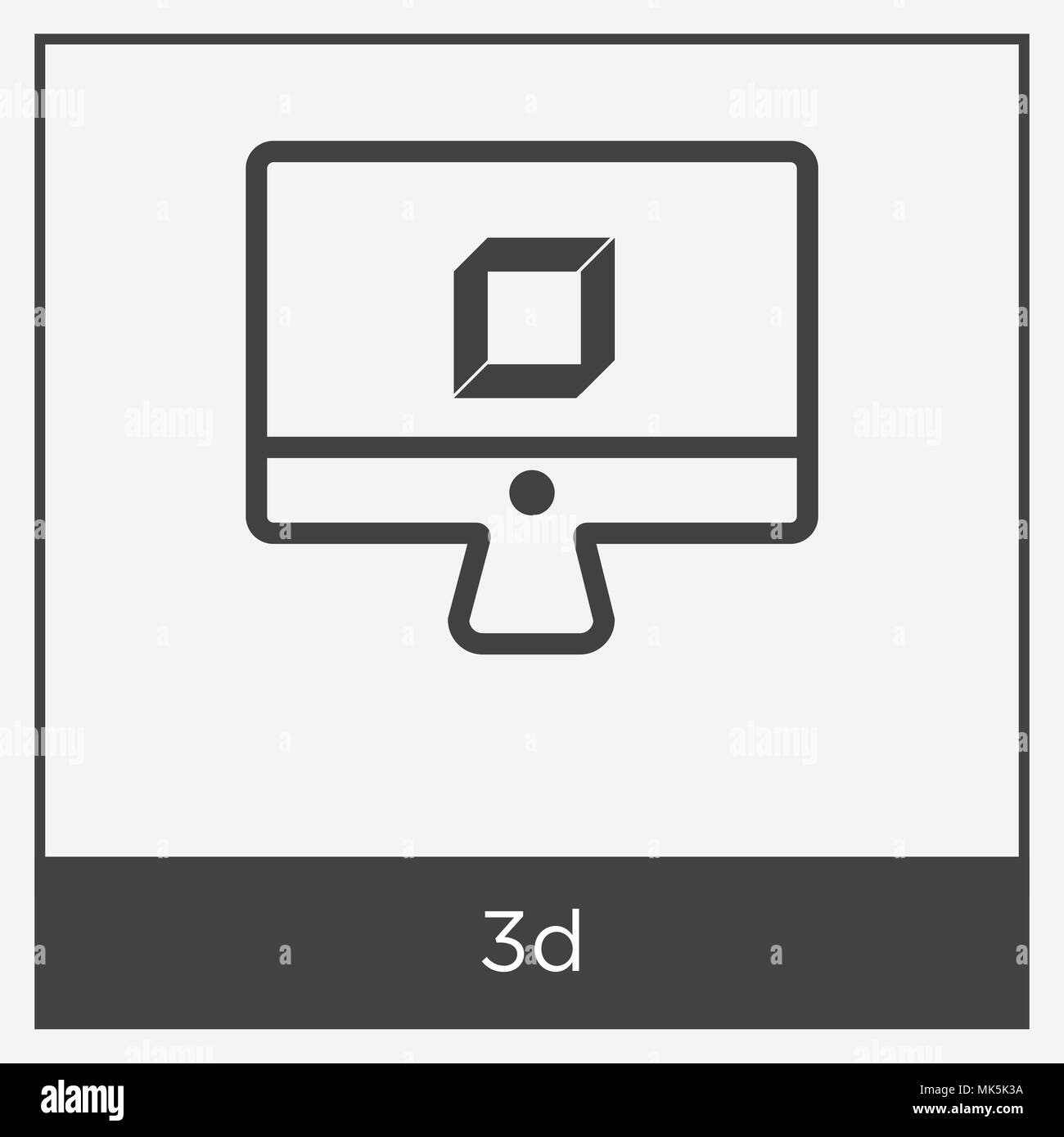 3d icon isolated on white background with gray frame, sign and symbol ...