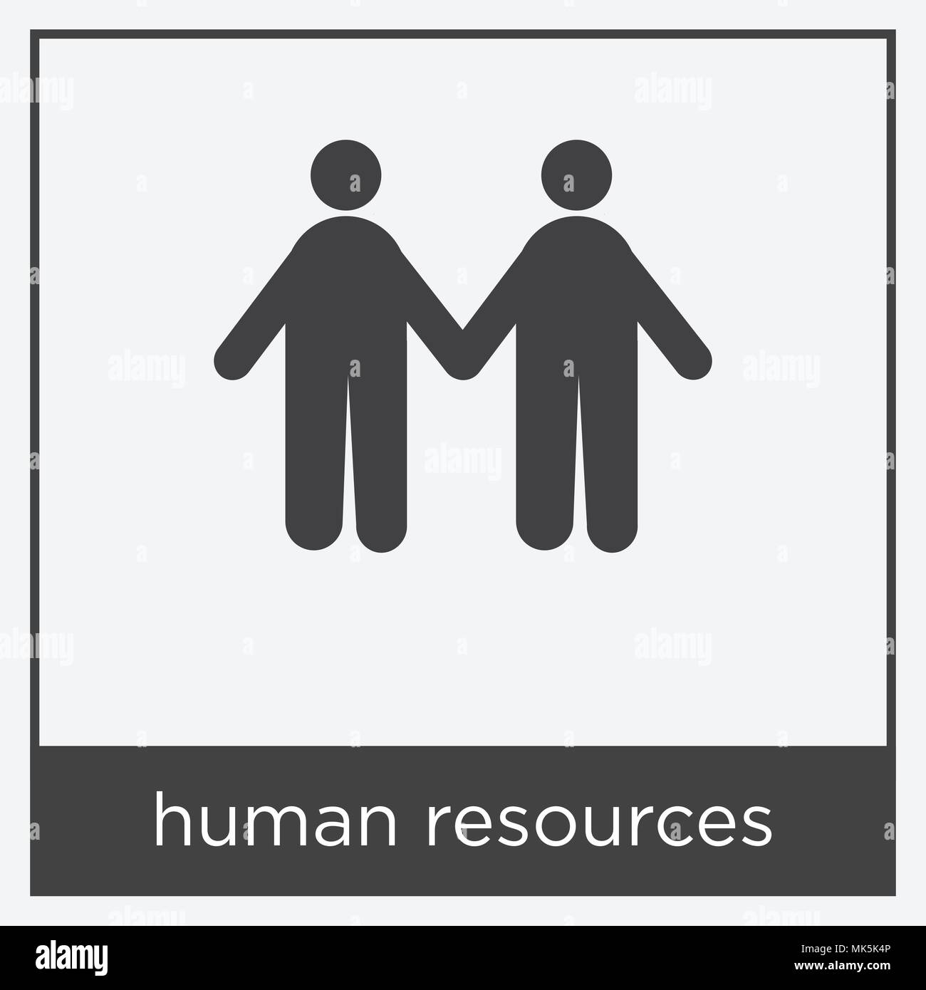 human resources icon isolated on white background with gray frame, sign ...