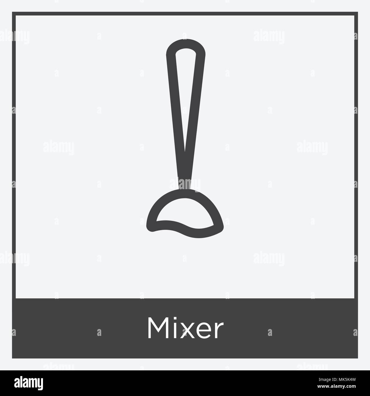 Mixer icon isolated on white background with gray frame, sign and ...