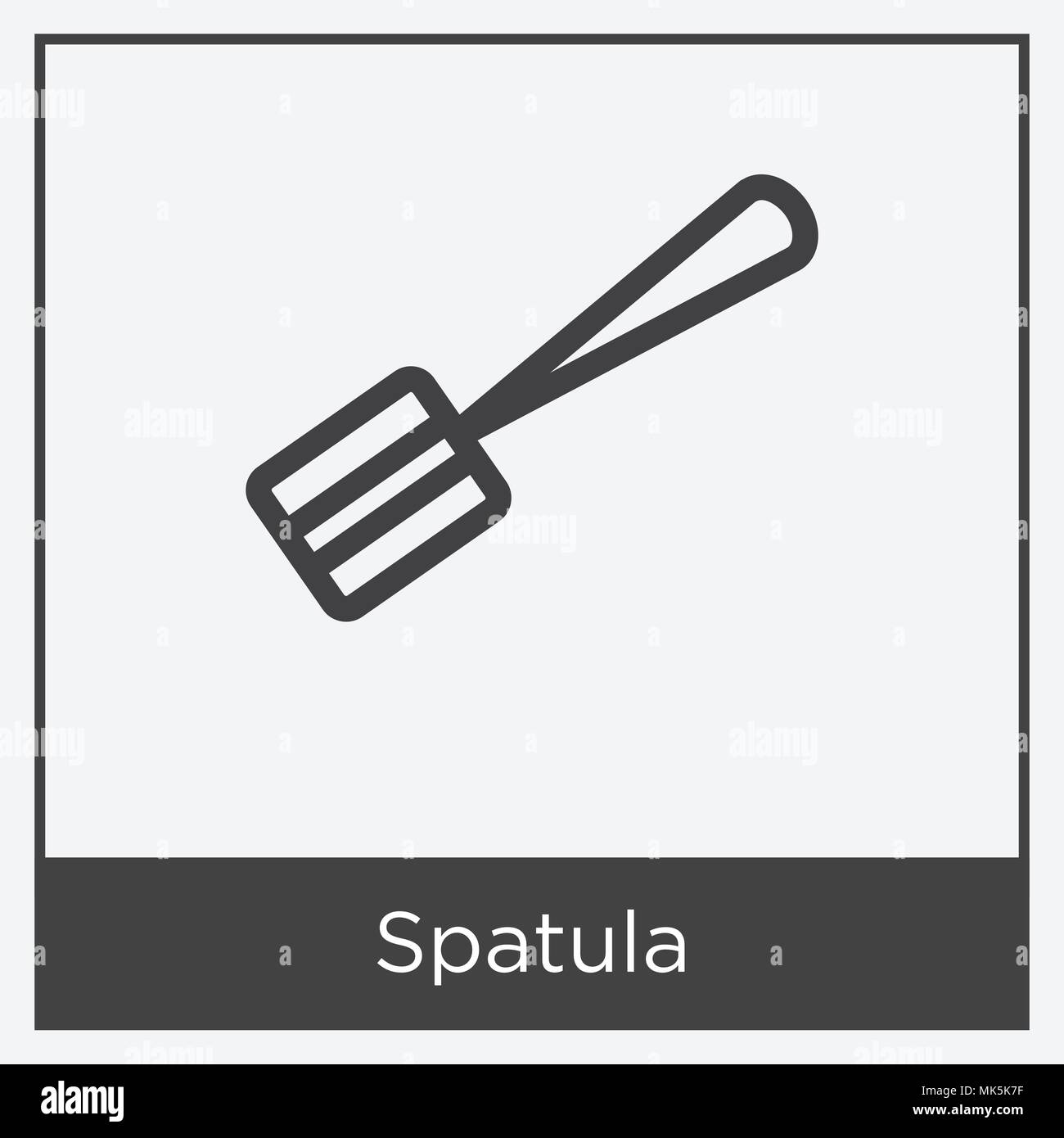 Spatula icon isolated on white background with gray frame, sign and ...