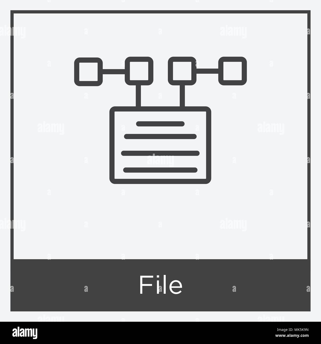 File icon isolated on white background with gray frame, sign and symbol ...