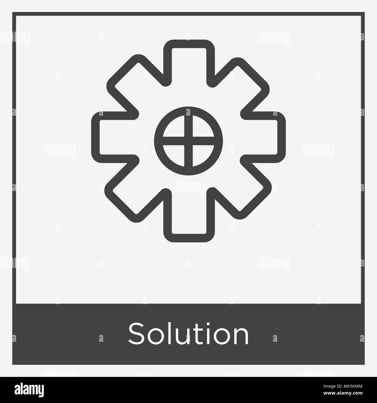 Solution icon isolated on white background with gray frame, sign and ...