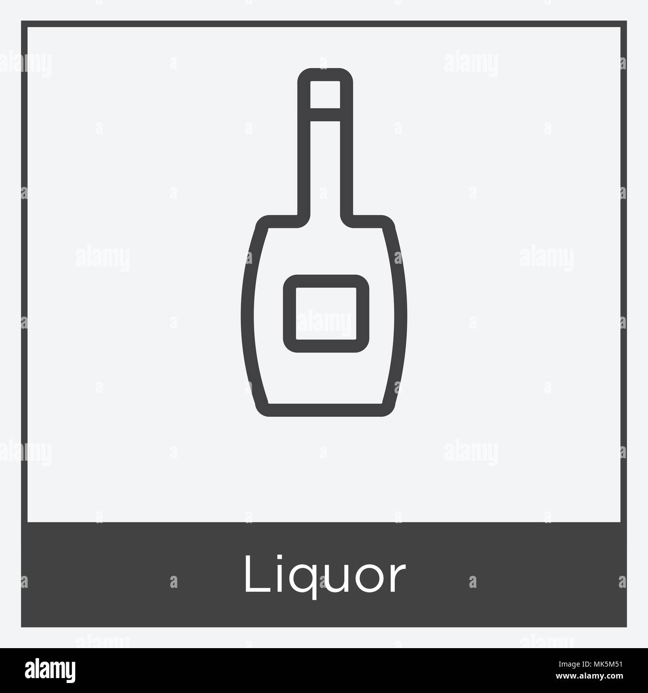 Liquor icon isolated on white background with gray frame, sign and ...