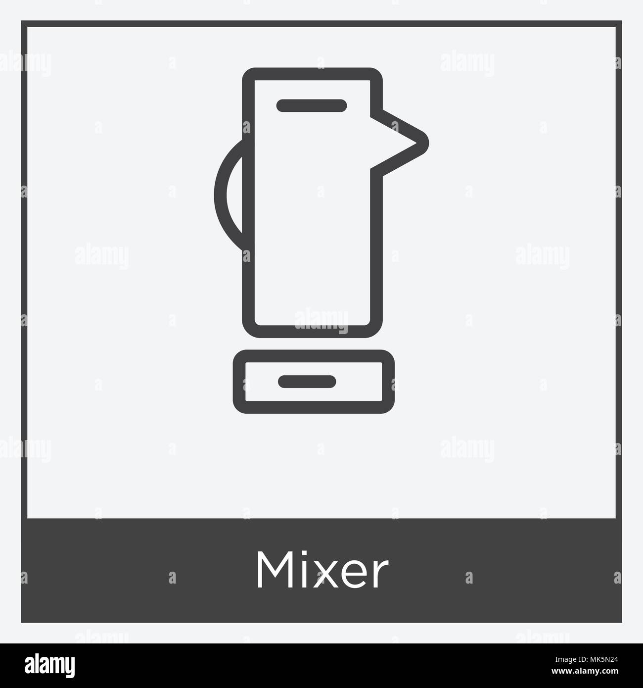 Mixer icon isolated on white background with gray frame, sign and ...