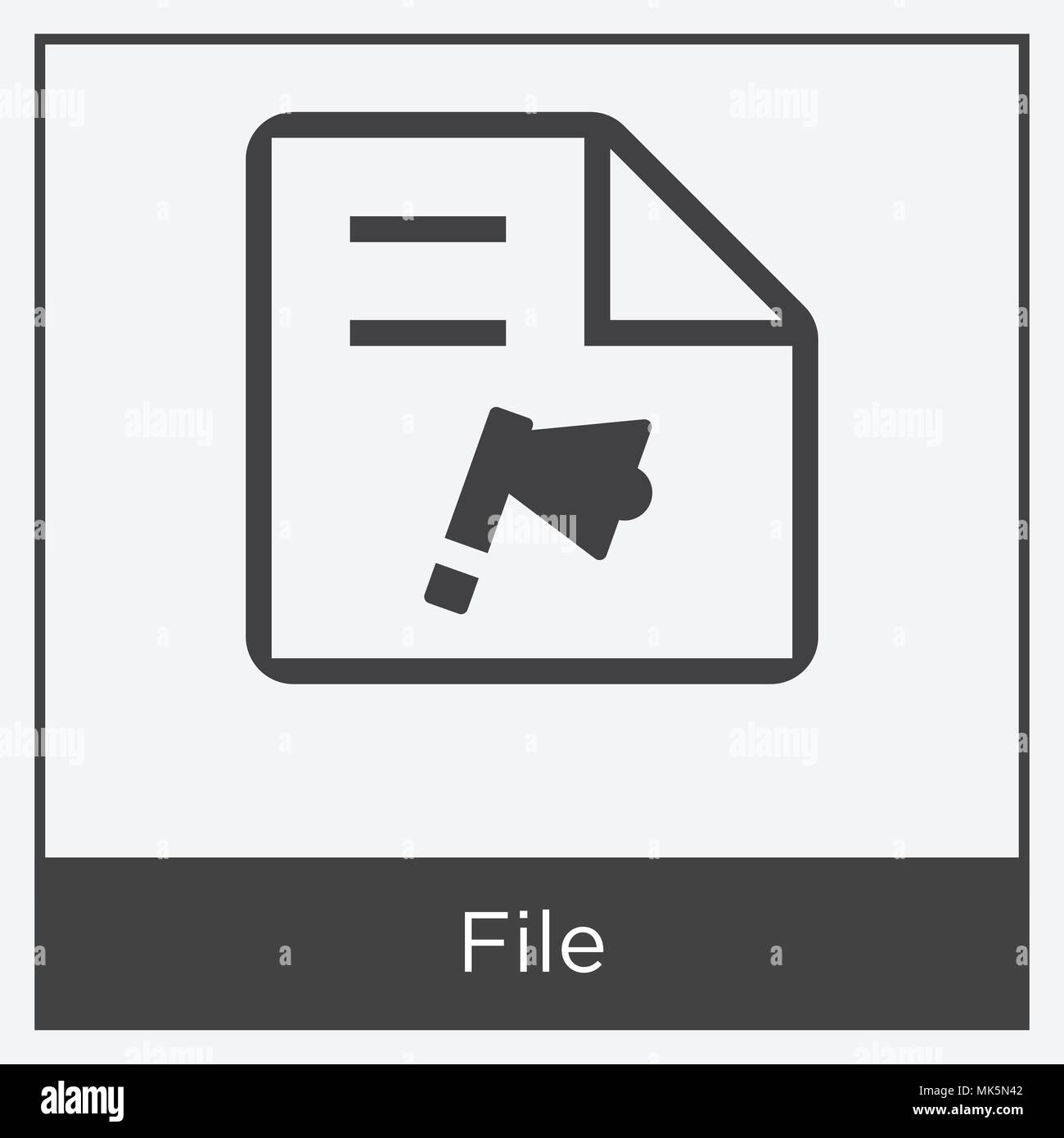 File icon isolated on white background with gray frame, sign and symbol ...