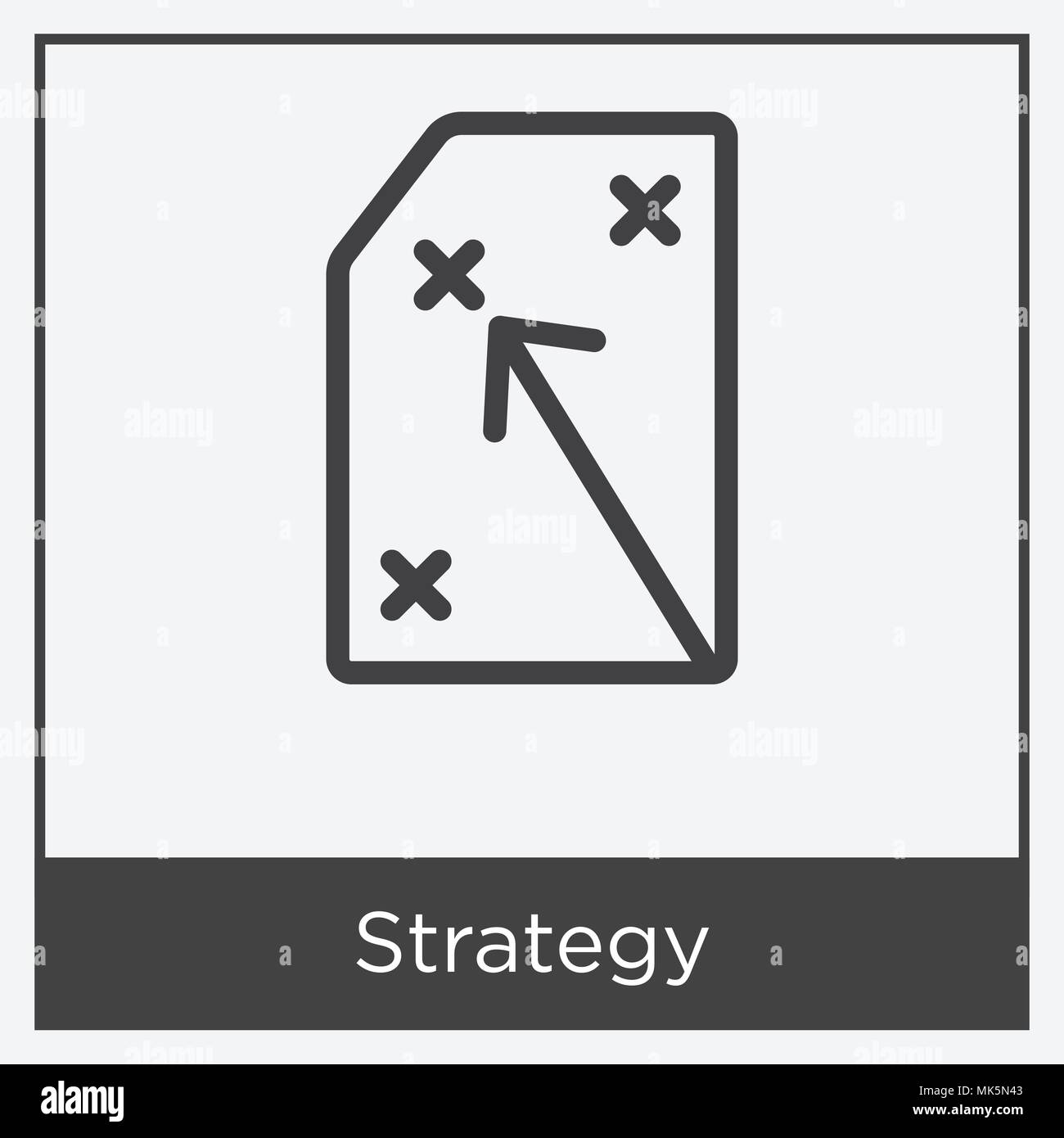 Strategy icon isolated on white background with gray frame, sign and ...