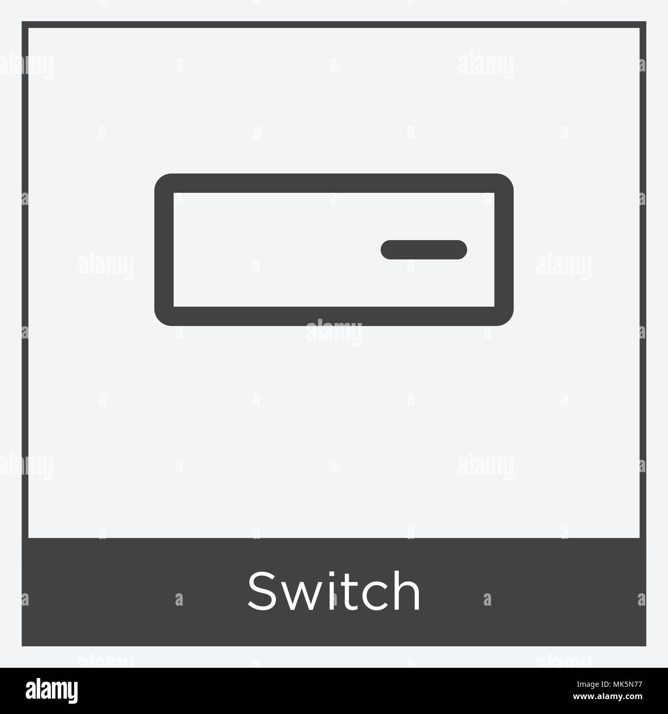 Switch icon isolated on white background with gray frame, sign and ...
