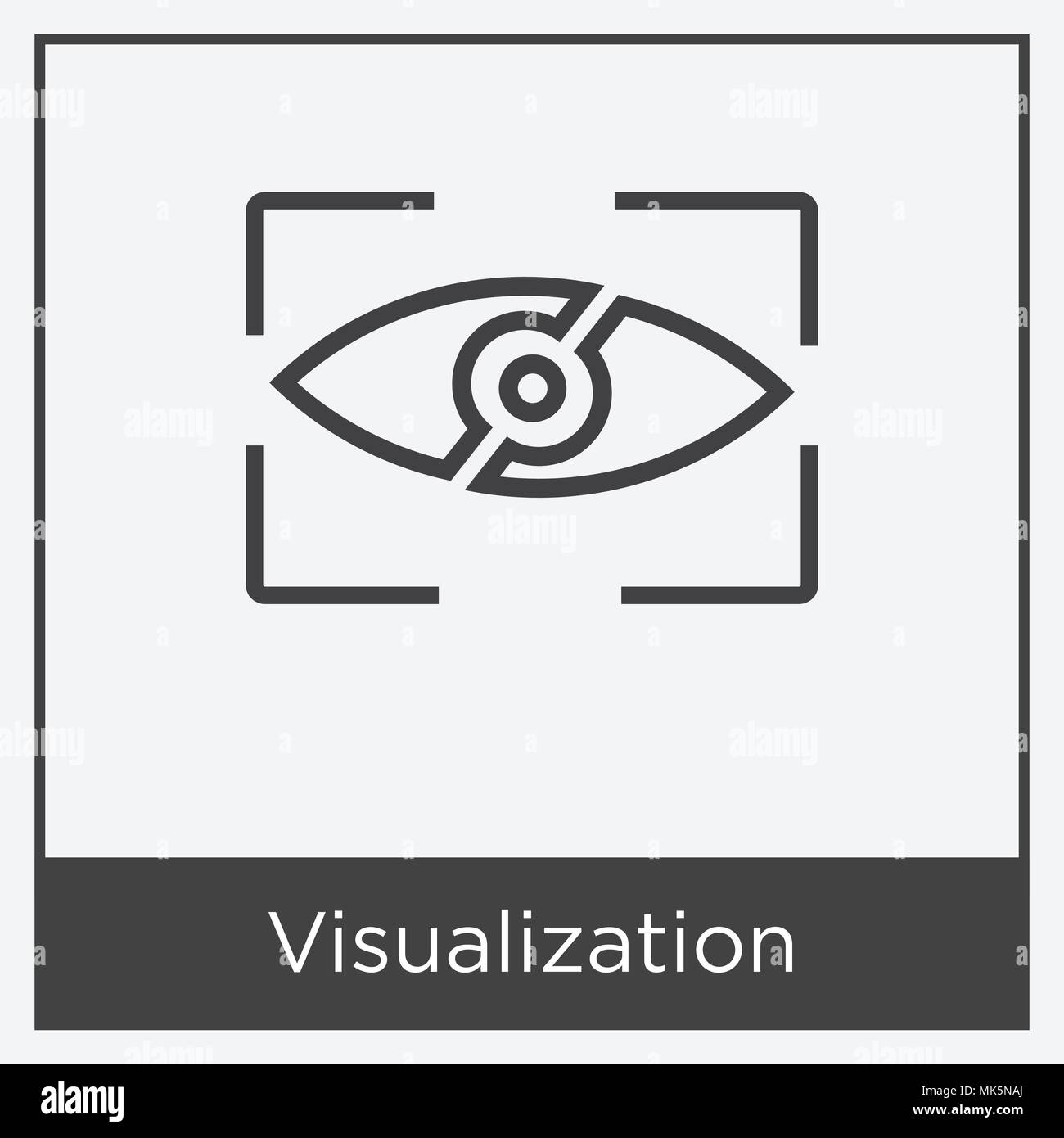 Visualization icon isolated on white background with gray frame, sign ...