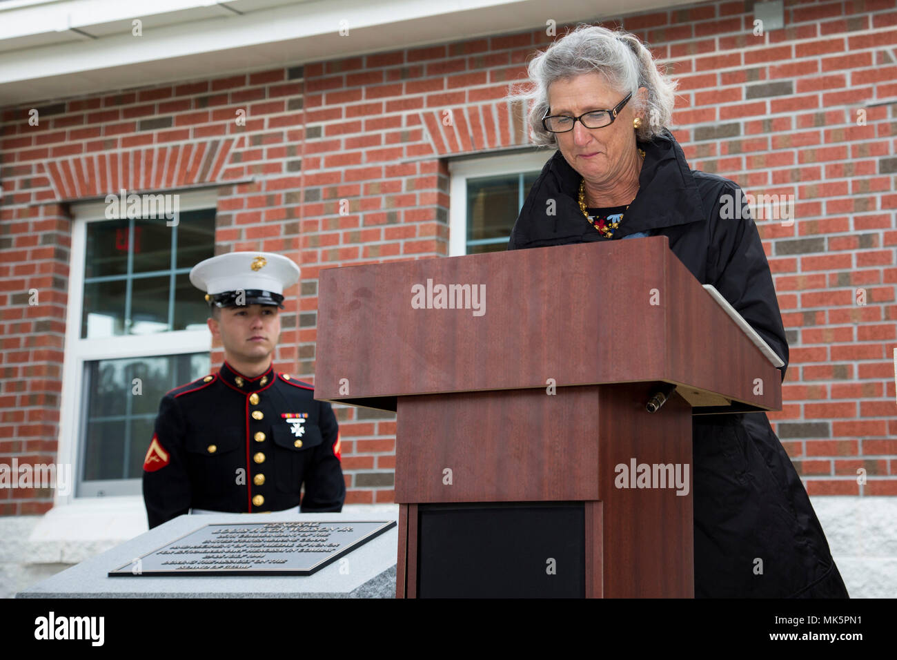 Janet Wilson Taylor, Gen. Louis H. Wilson's first daugther, gives her ...