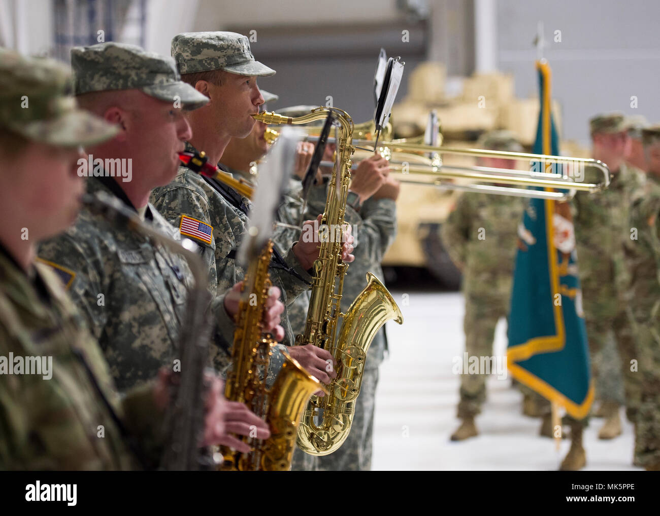 The 25th Army Band plays music before the adjutant general change of ...