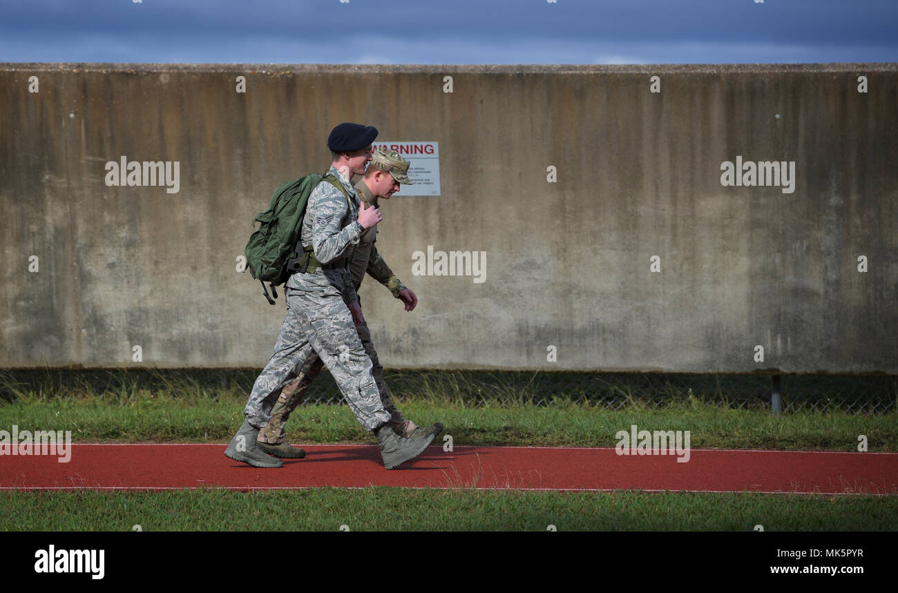 Airmen from the 81st Security Forces Squadron participate in a ruck ...